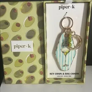 Piper | Accessories | Piper K Martini Key Chain With Stripes | Poshmark